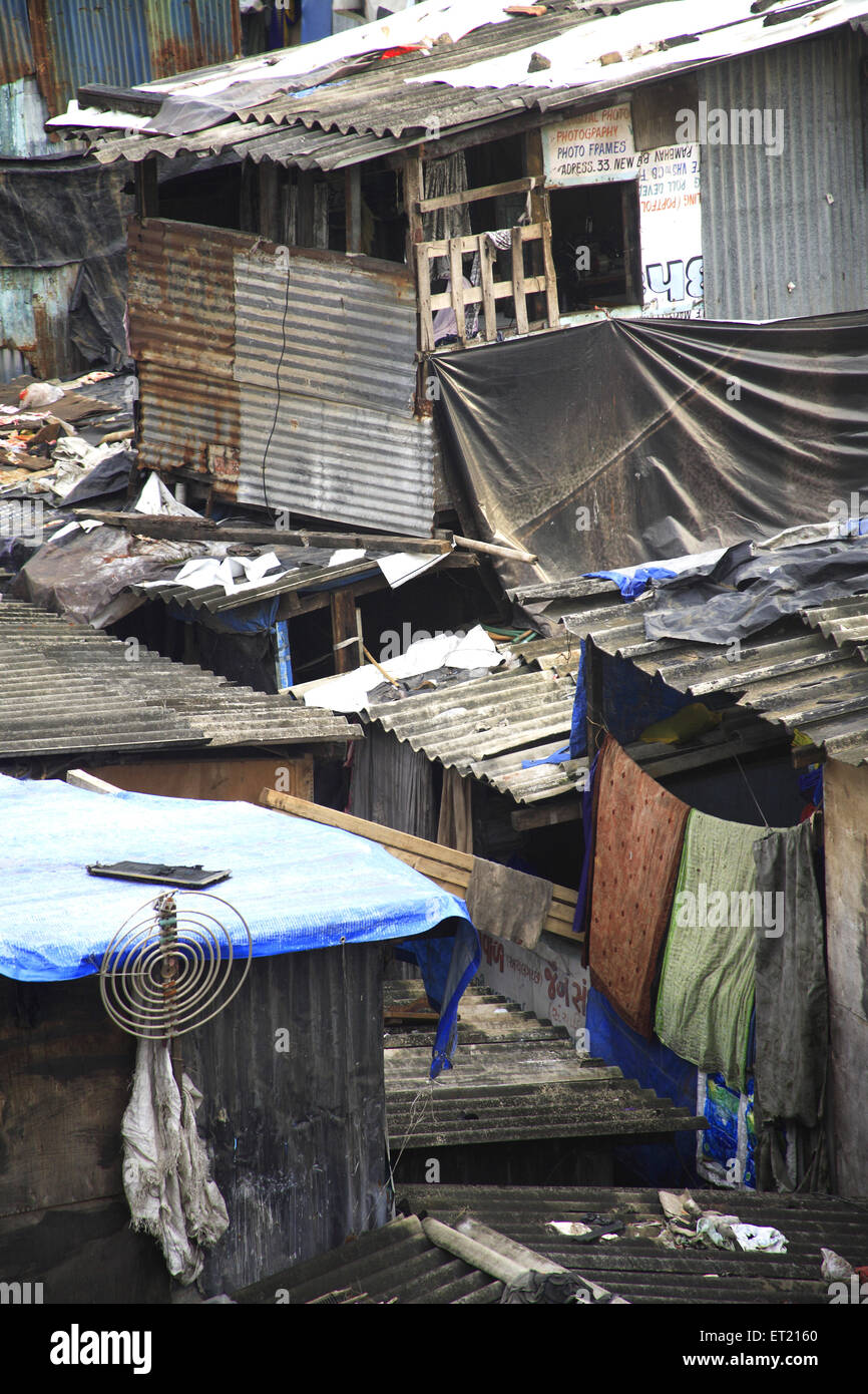 Slum in behrampada at anant kanekar marg ; Bandra ; Bombay Mumbai ...