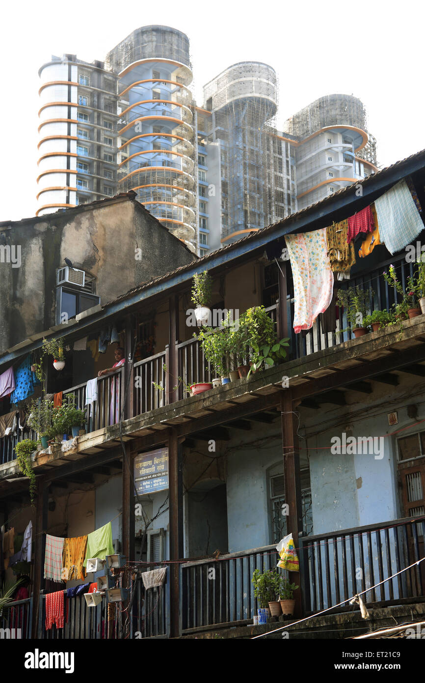 Old chawl daruwala and skyscraper ; Ganpatrao kadam marg ; Lower Parel ...