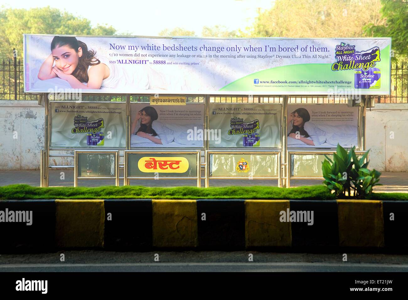 Sanitary pads hoarding, Bus Stop, Bombay, Mumbai, Maharashtra, India ...