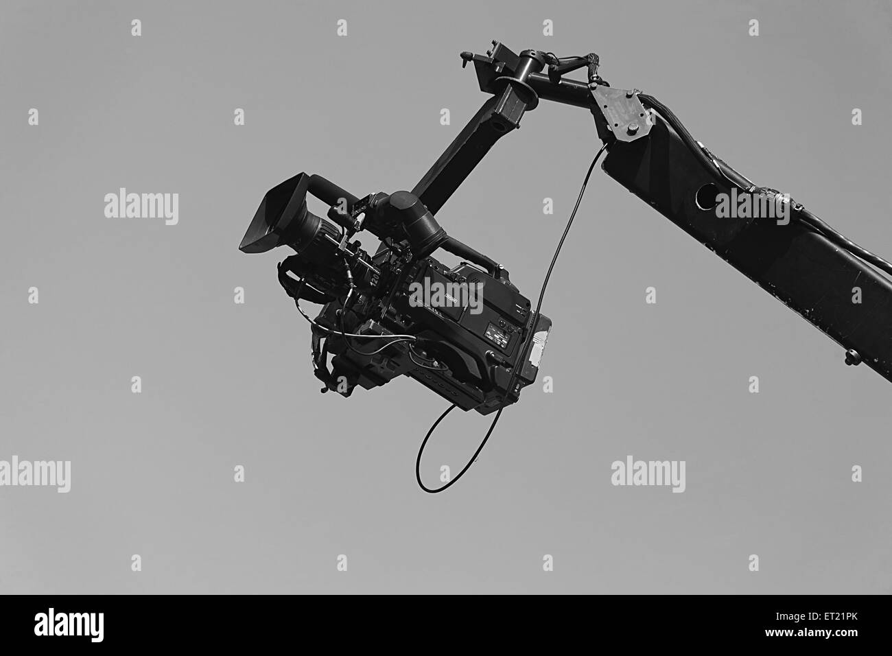 Video camera mounted on crane Stock Photo - Alamy