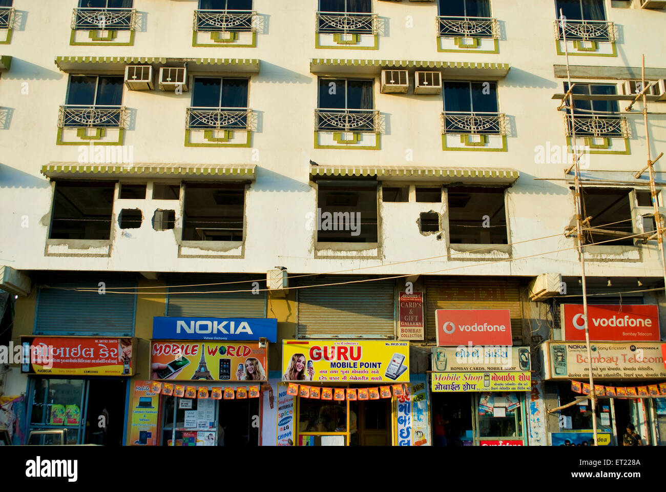 Building with shops, Bhuj, Kutch, Kachchh, Gujarat, India, Asia Stock ...