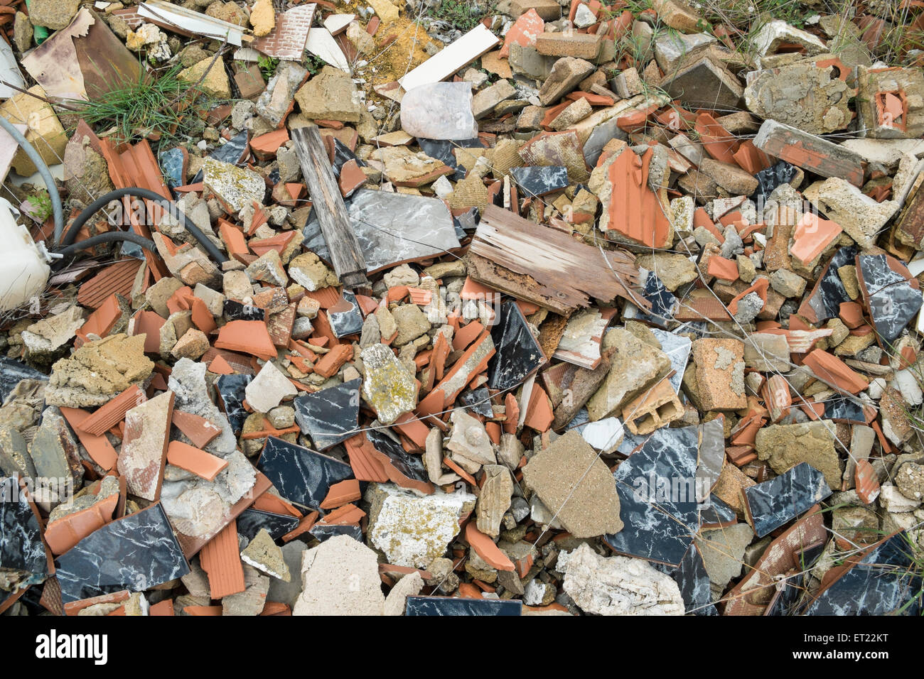Heap of rubble with all sorts of construction materials Stock Photo - Alamy