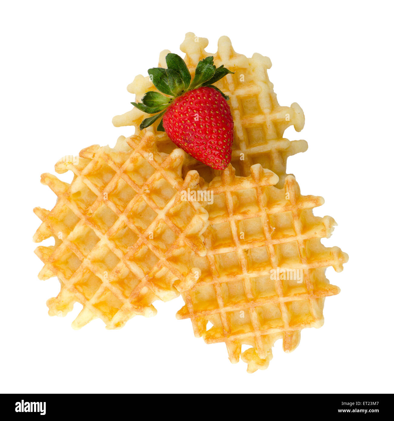 Waffles and strawberry isolated on white background Stock Photo - Alamy