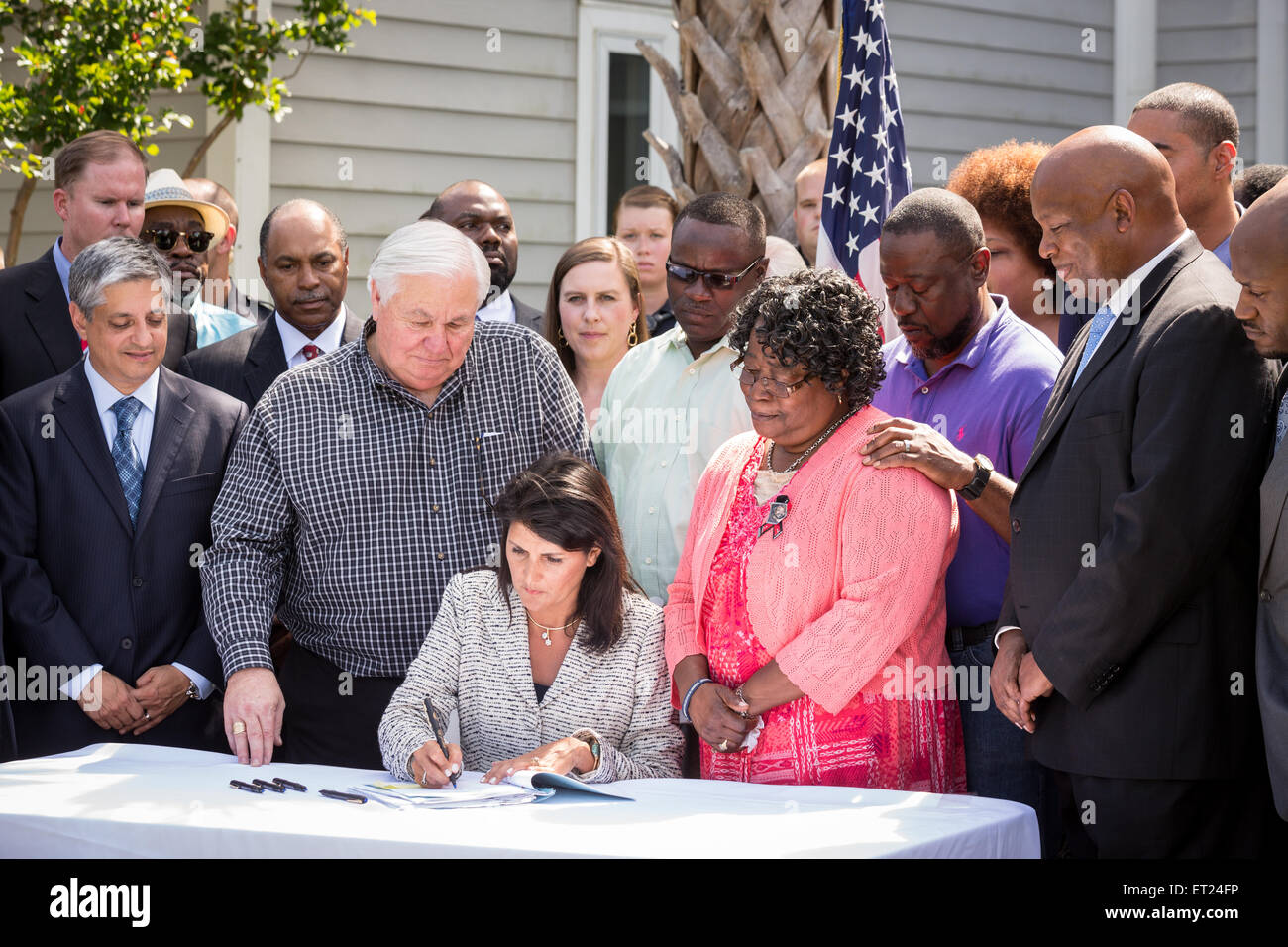 South Carolina Governor Nikki Haley along with Judy Scott, mother of ...