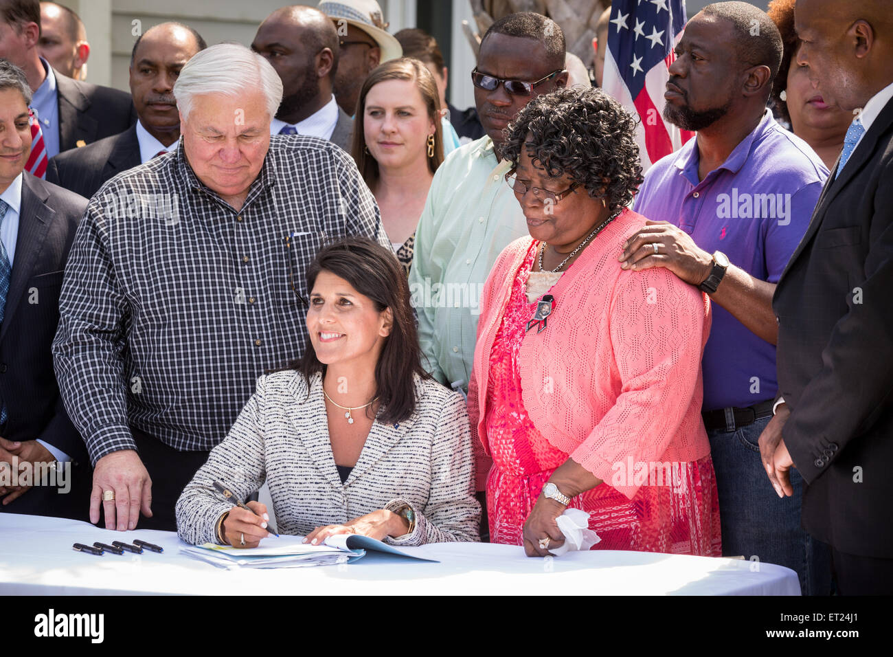 South Carolina Governor Nikki Haley along with Judy Scott, mother of ...