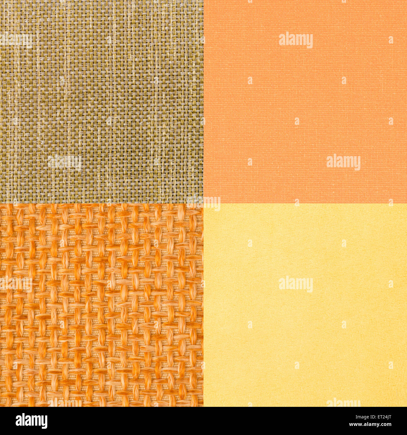 Set of yellow fabric samples, texture background Stock Photo - Alamy