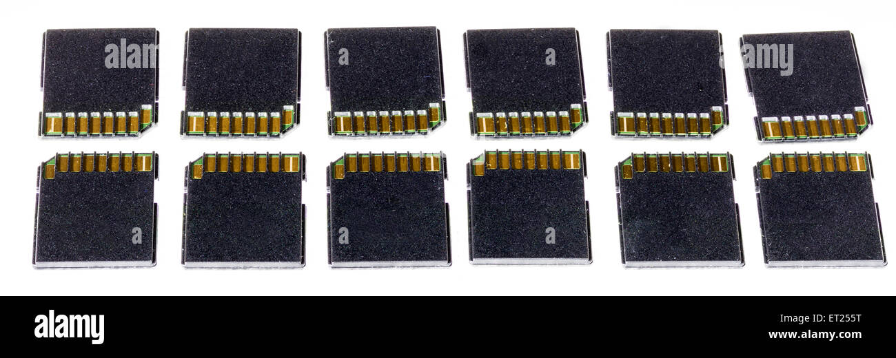 Many SD cards mass storage in a row Stock Photo - Alamy