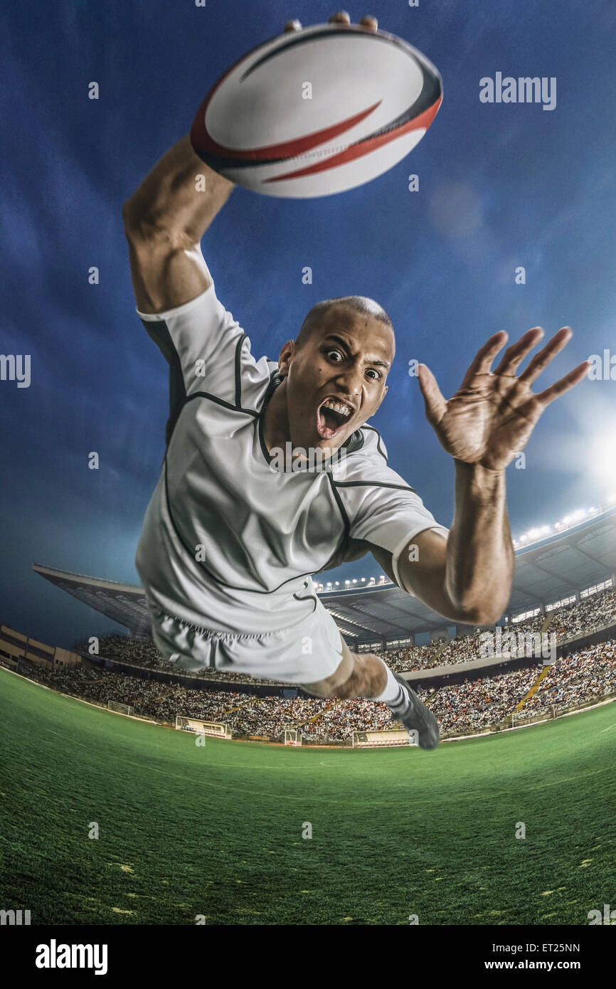 Bald male rugby player Stock Photo - Alamy