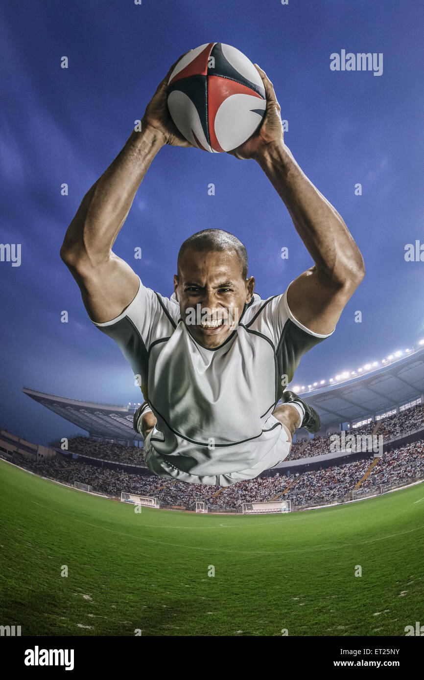 Bald male rugby player Stock Photo - Alamy