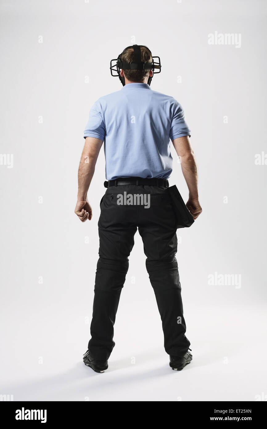 Baseball chief referee against white background Stock Photo - Alamy