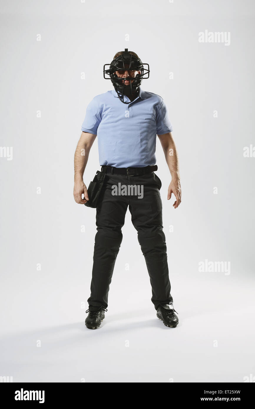Baseball chief referee against white background Stock Photo - Alamy