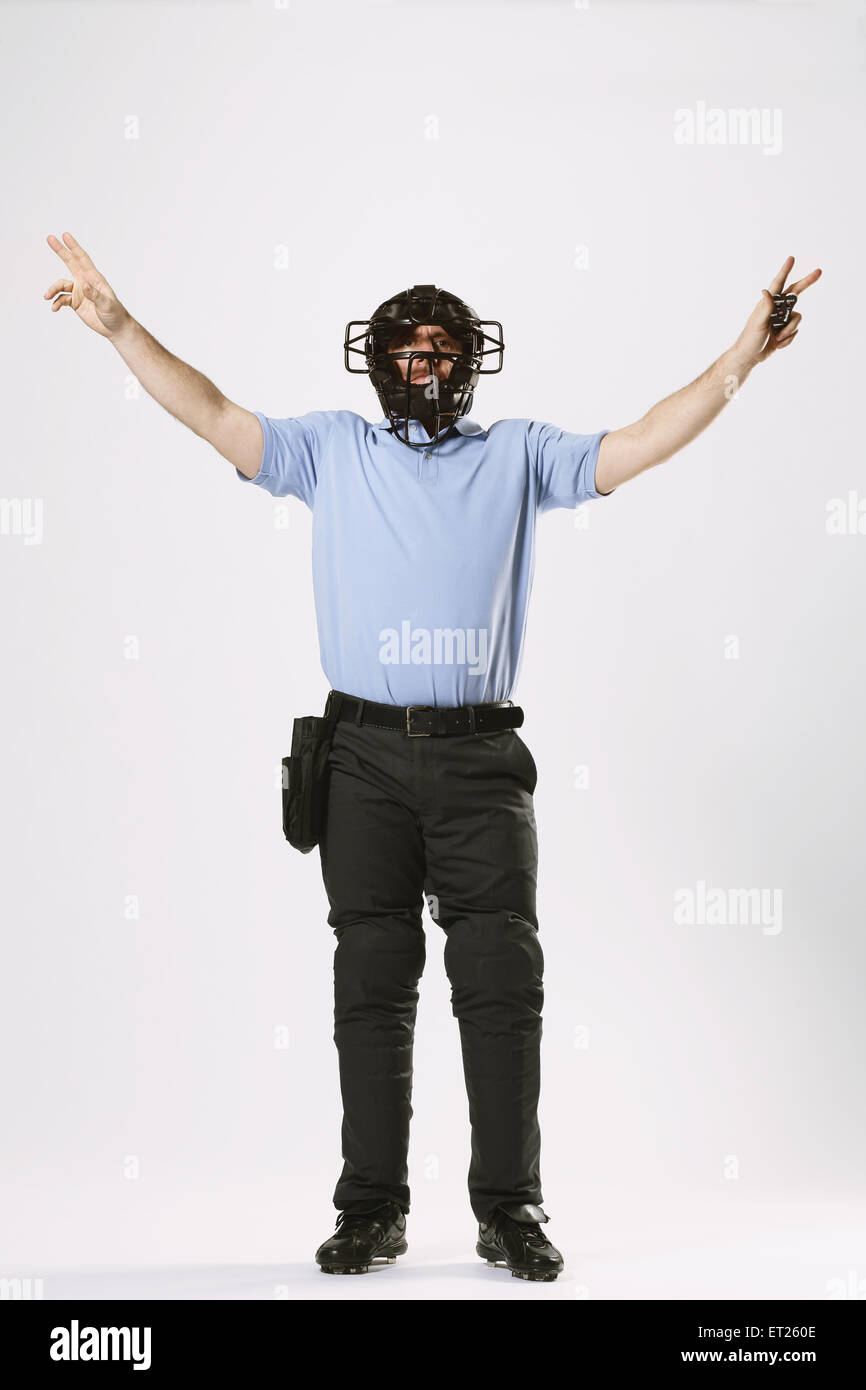 Baseball chief referee against white background Stock Photo - Alamy