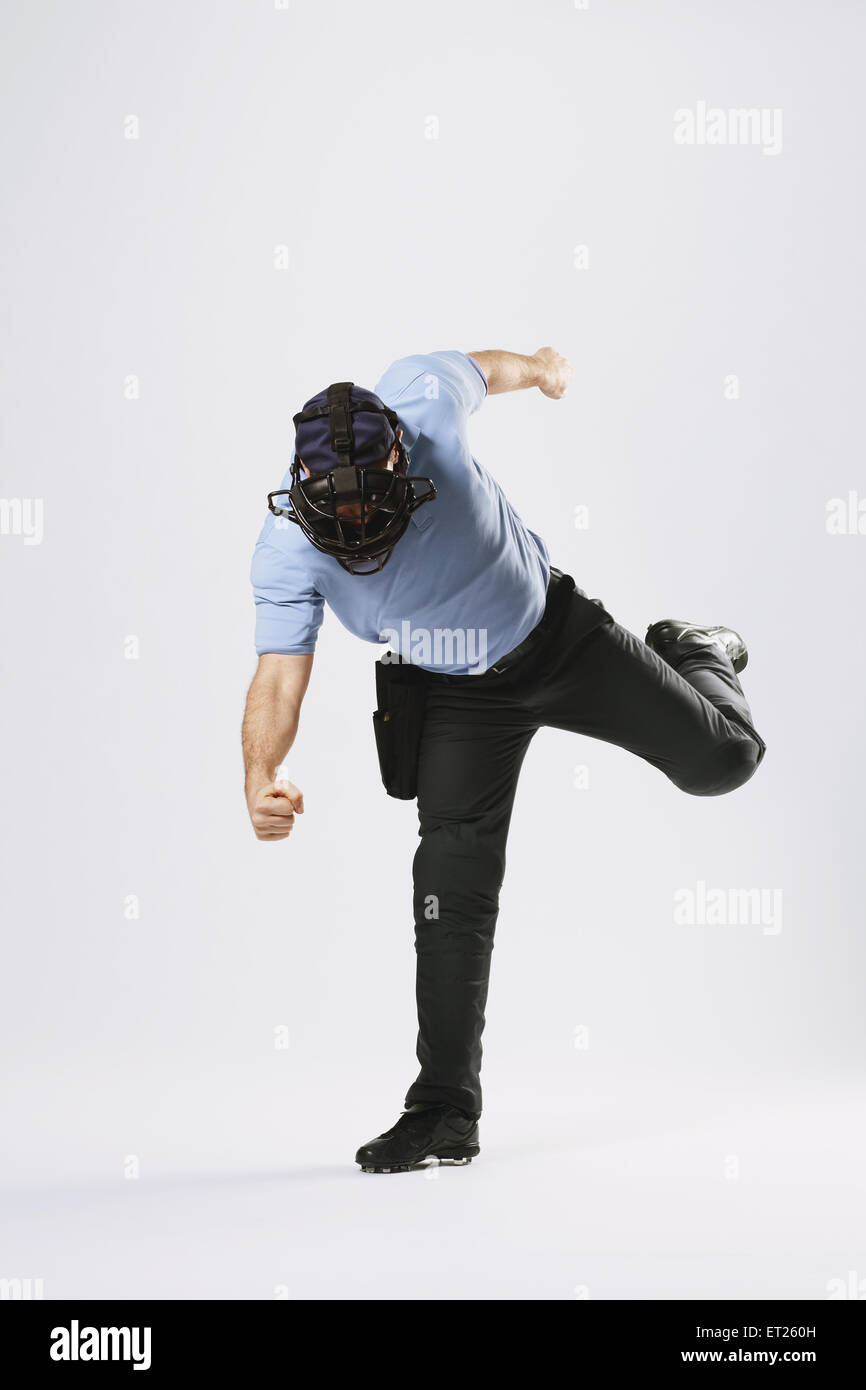 Baseball chief referee against white background Stock Photo - Alamy