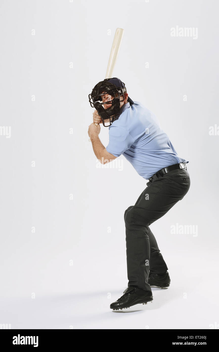 Baseball chief referee against white background Stock Photo - Alamy