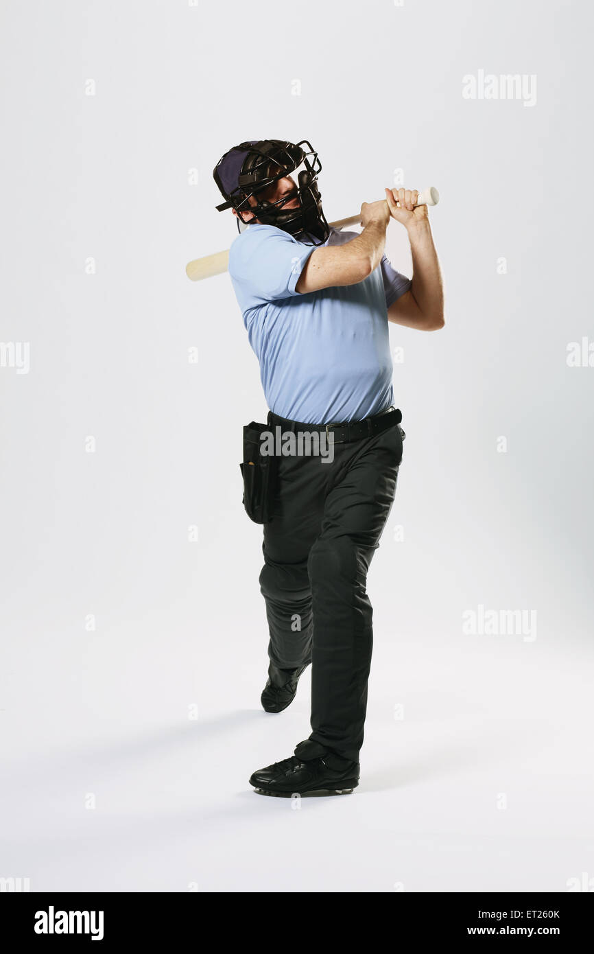 Baseball chief referee against white background Stock Photo - Alamy