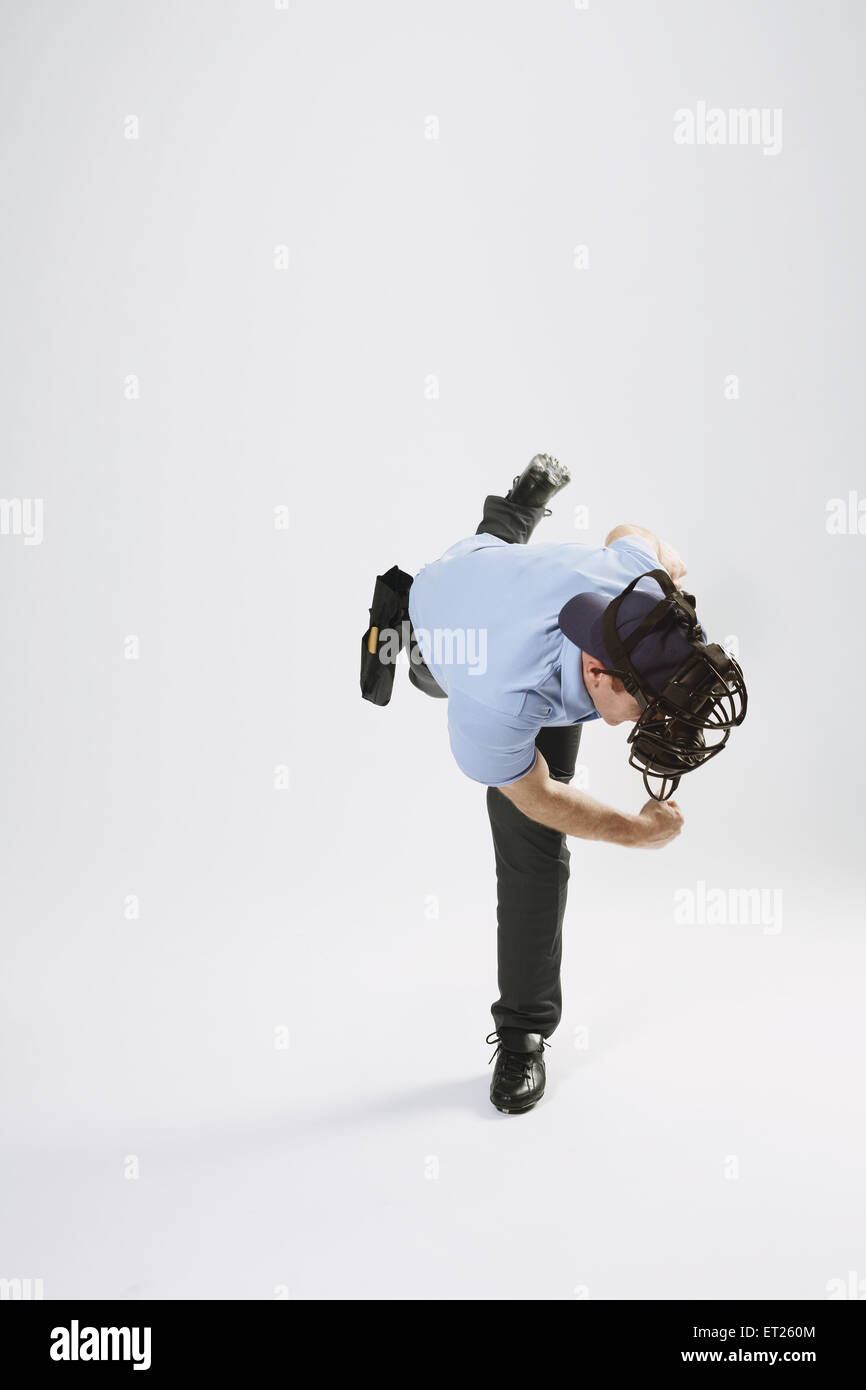 Baseball chief referee against white background Stock Photo - Alamy