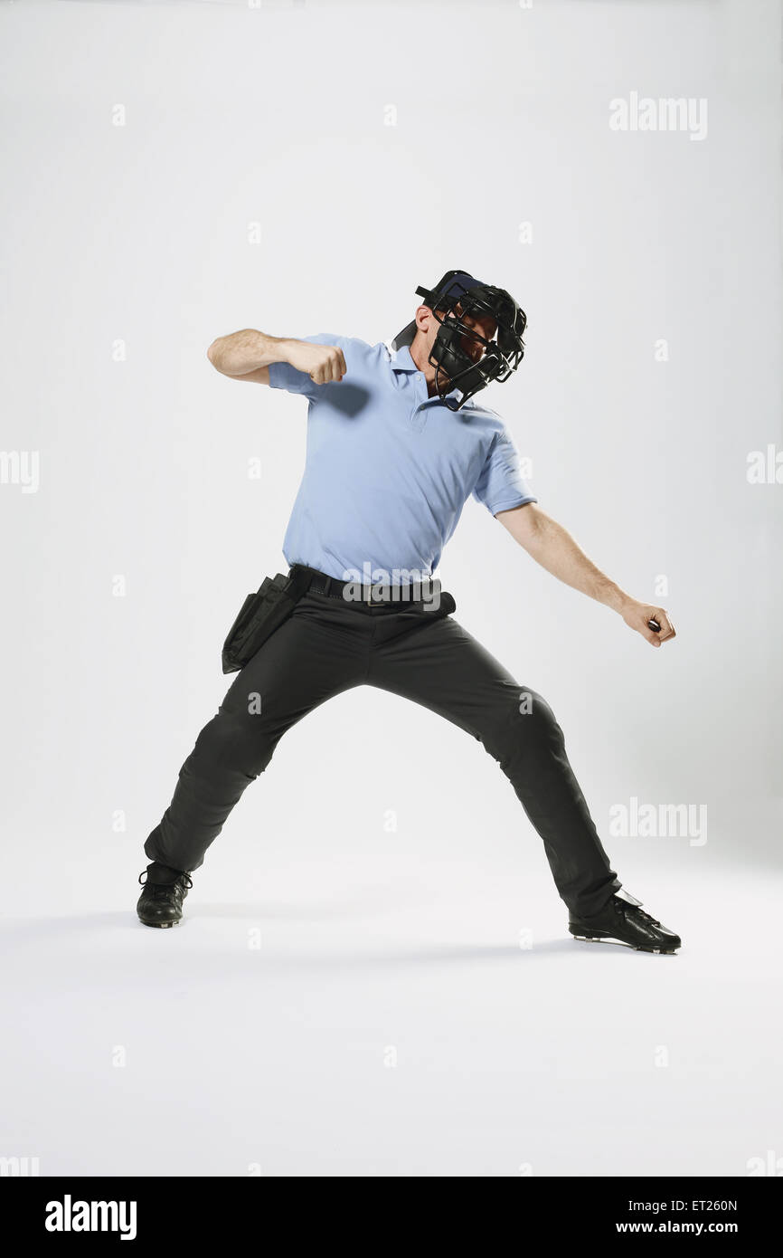 Baseball chief referee against white background Stock Photo - Alamy