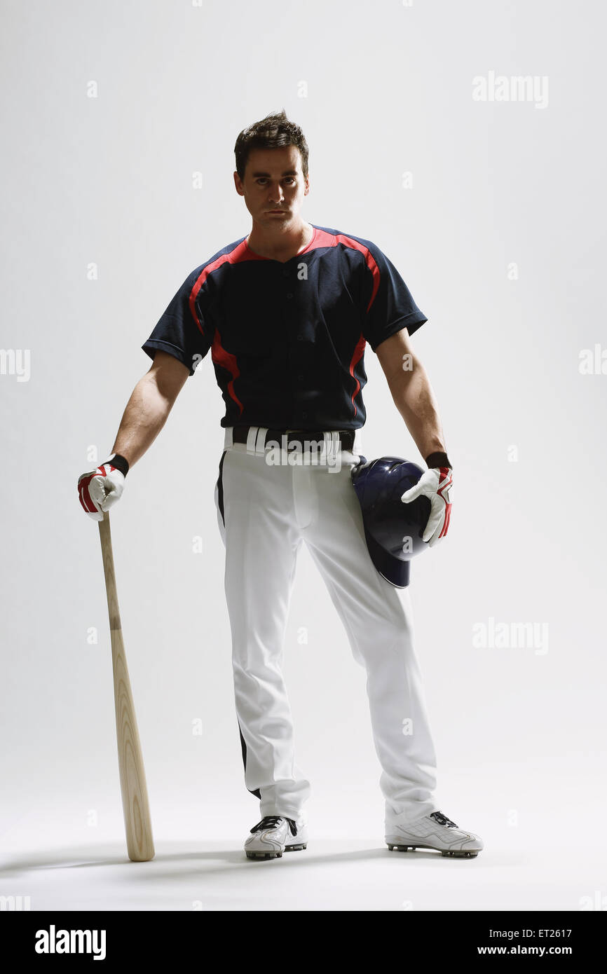 Baseball batter against white background Stock Photo - Alamy