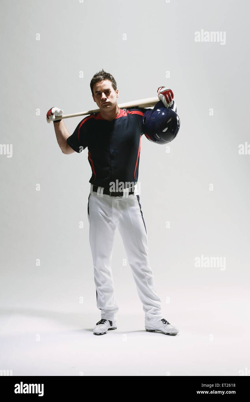 Baseball batter against white background Stock Photo - Alamy