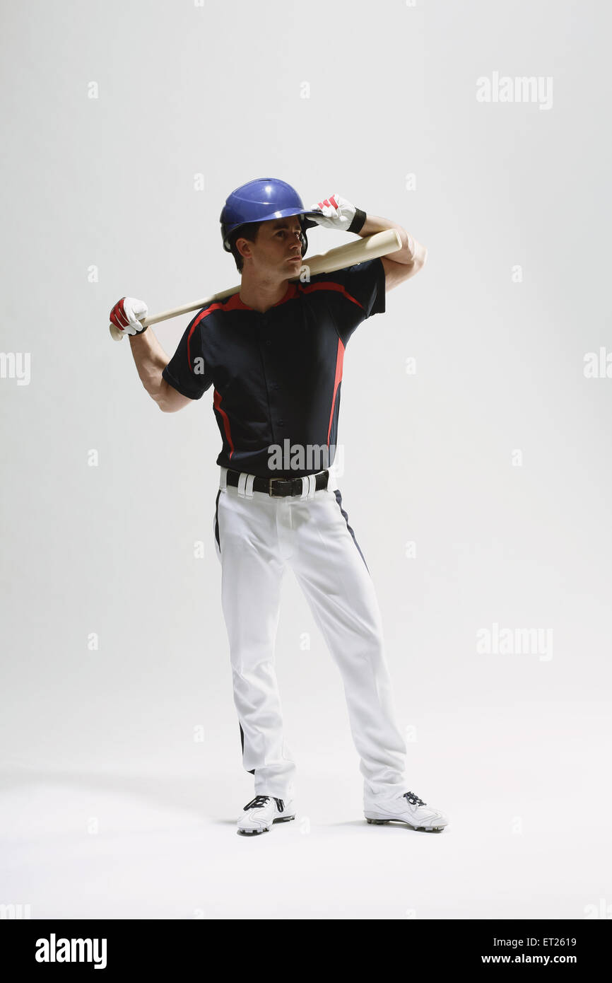 Baseball batter against white background Stock Photo - Alamy