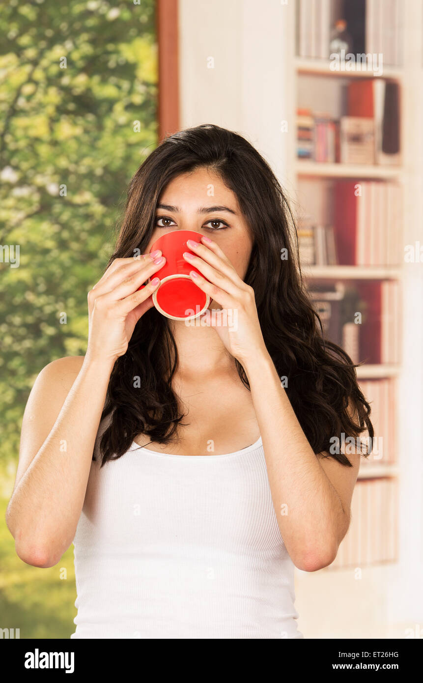 Early morning model coffee Stock Photo - Alamy