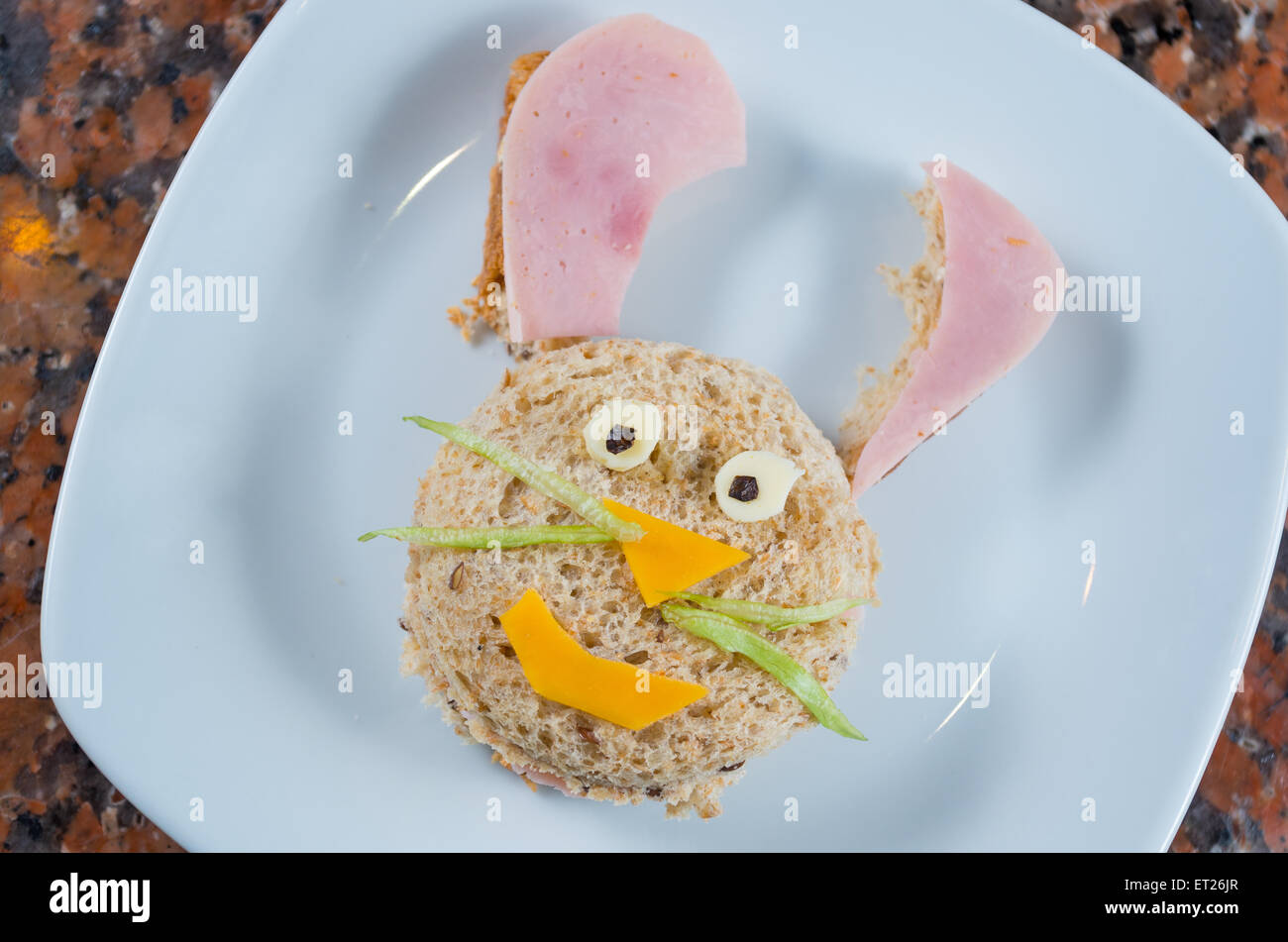 Animated bunny plate Stock Photo - Alamy