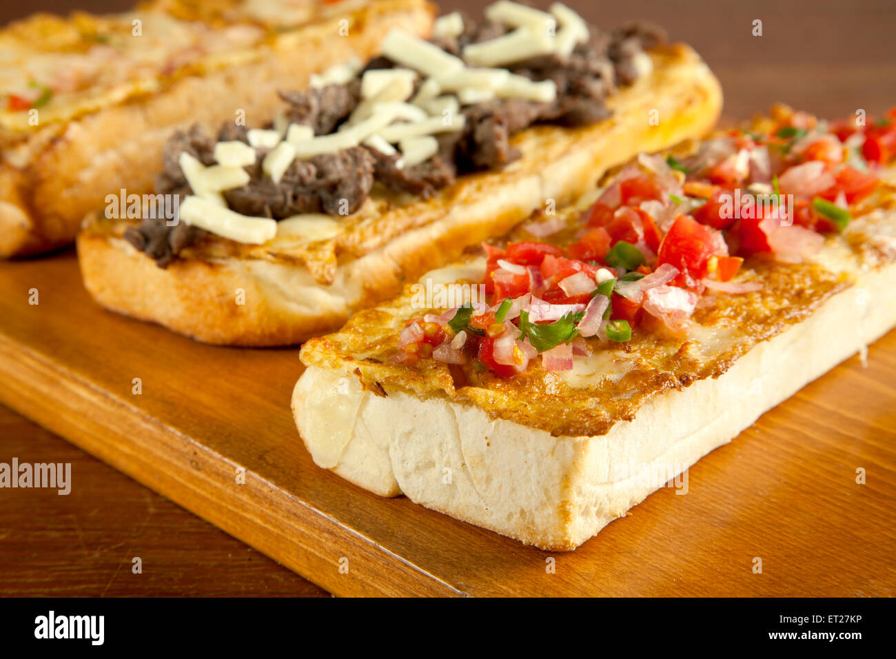 Delicious salsa open faced sandwiches Stock Photo - Alamy