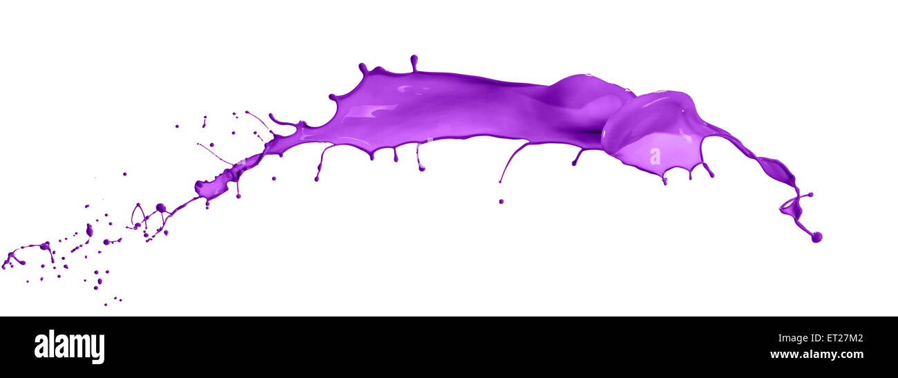 Purple splash isolated on white background Stock Photo - Alamy