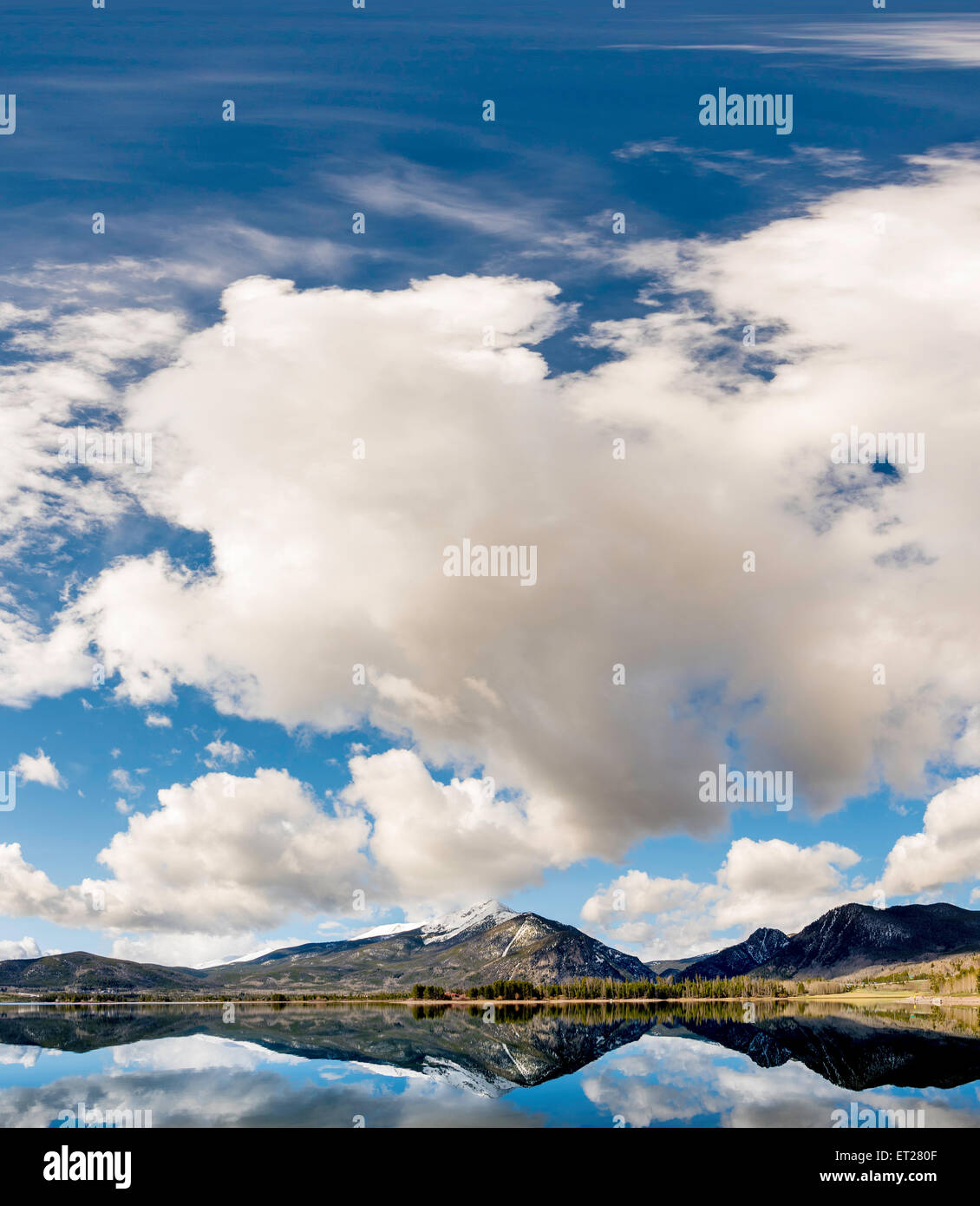 Colorado lake cloud reflections Stock Photo - Alamy