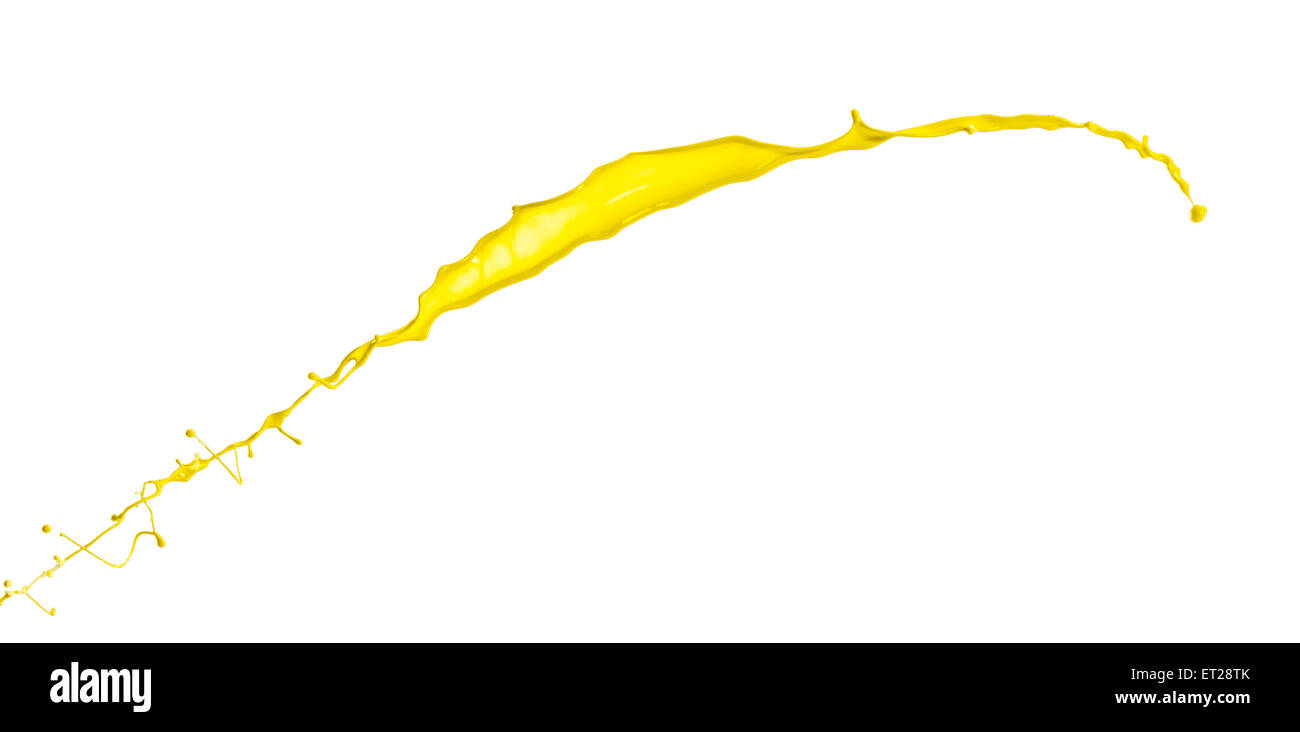 splendid yellow paint splash isolated on white background Stock Photo ...
