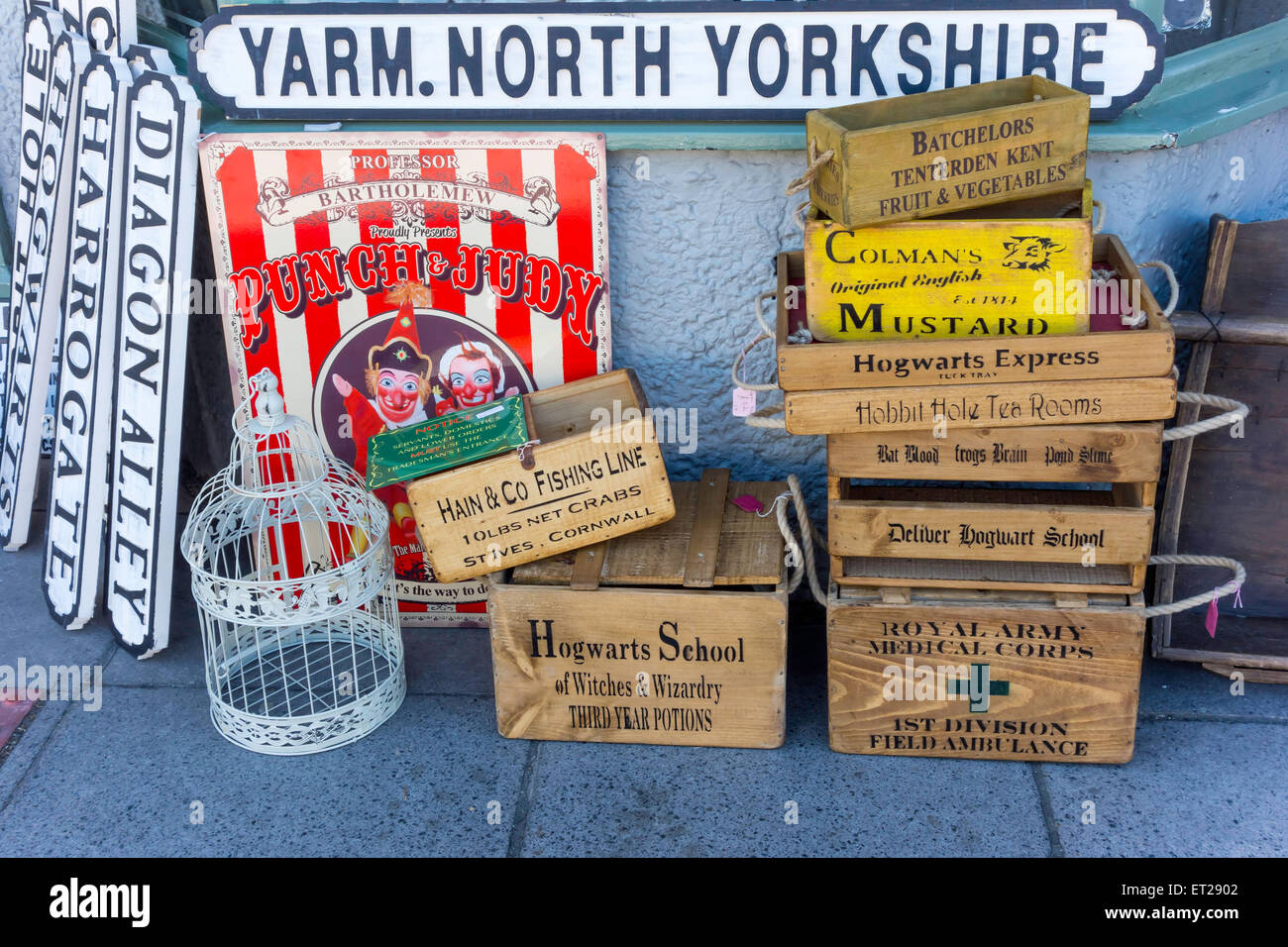 A display outside an Antique and Curio shop in the Georgian town of ...