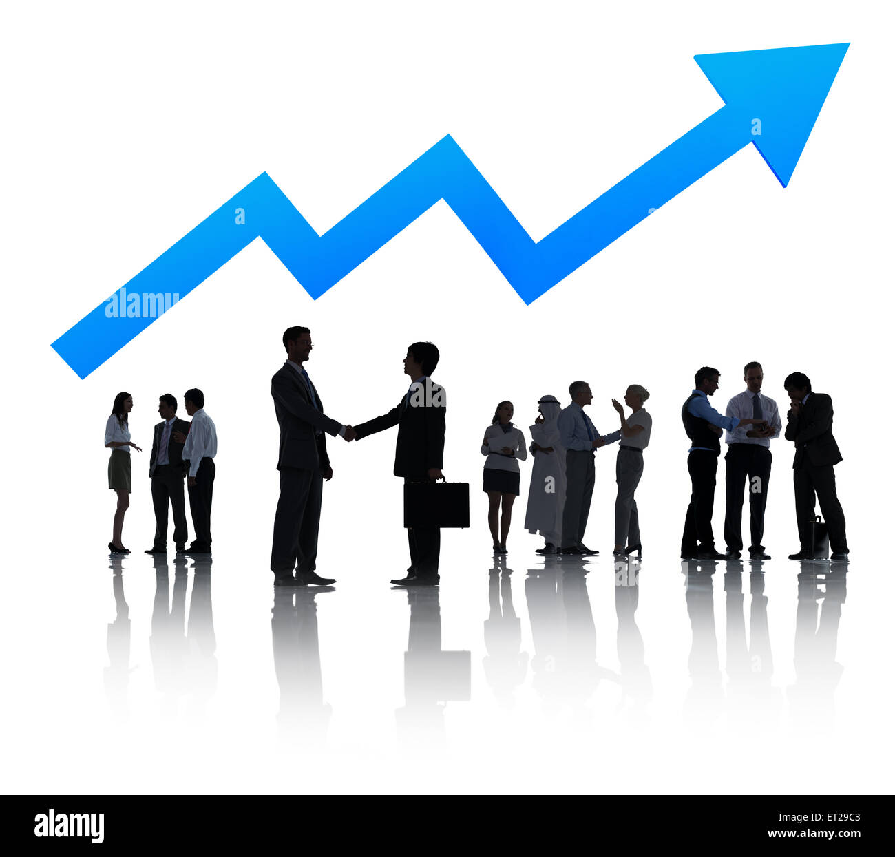 Group of Business People Meeting on Booming World Economic Stock Photo ...