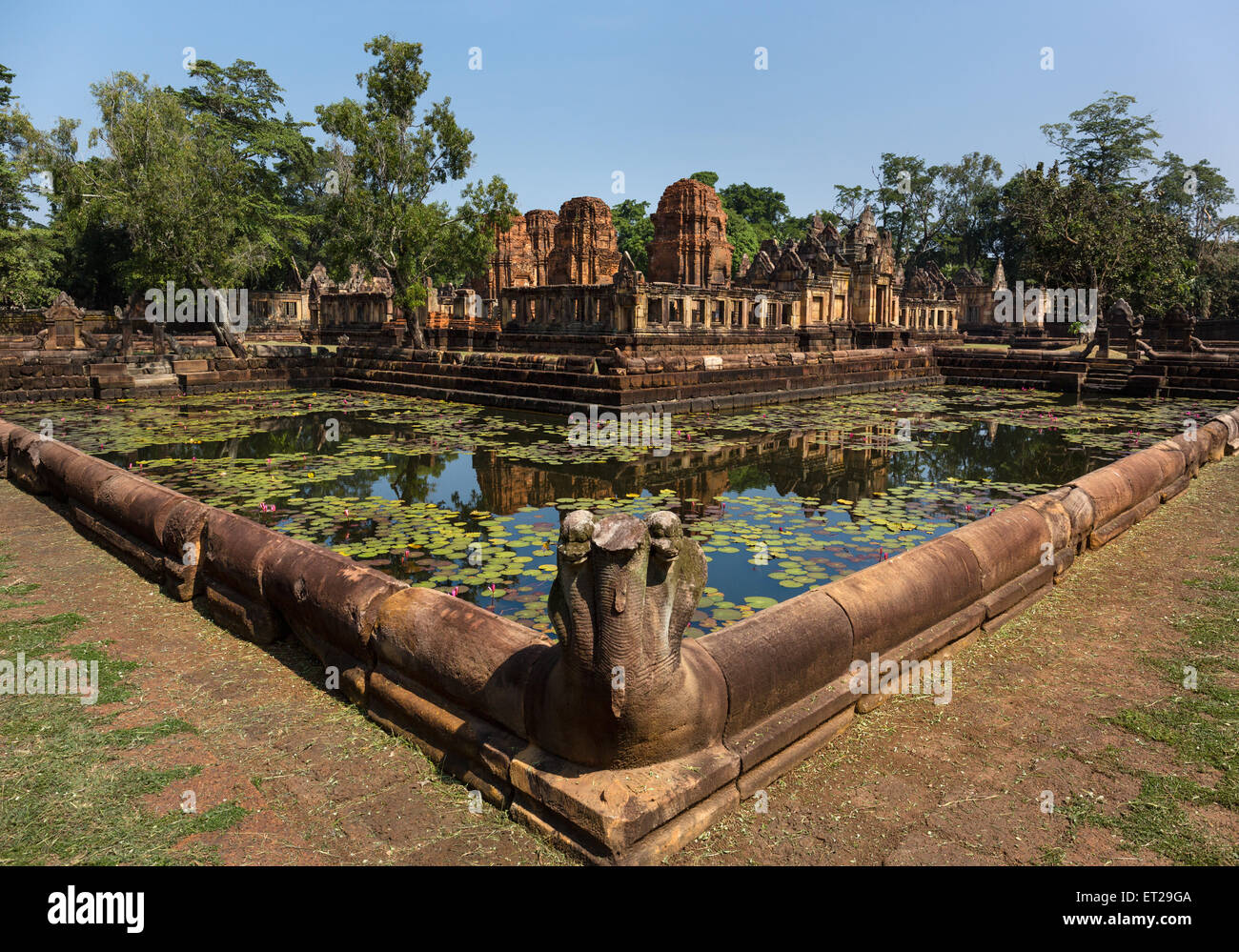 Southwest view, Naga at the Lotus Pond, Prasat Muang Tam, Muang Tam ...