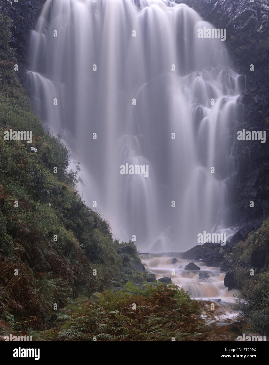 Clashnessie Waterfall, Lochinver, West Highlands, Scotland Stock Photo ...