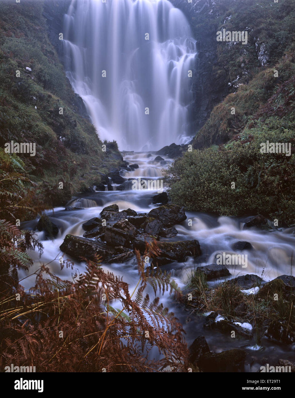 Clashnessie Waterfall, Lochinver, West Highlands, Scotland Stock Photo ...