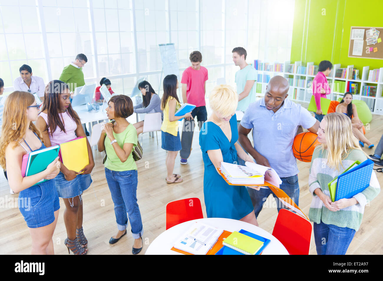 Group of Student in University College Learning Stock Photo - Alamy