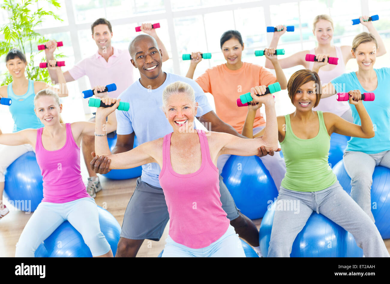 Group of Healthy People in the Fitness Stock Photo - Alamy