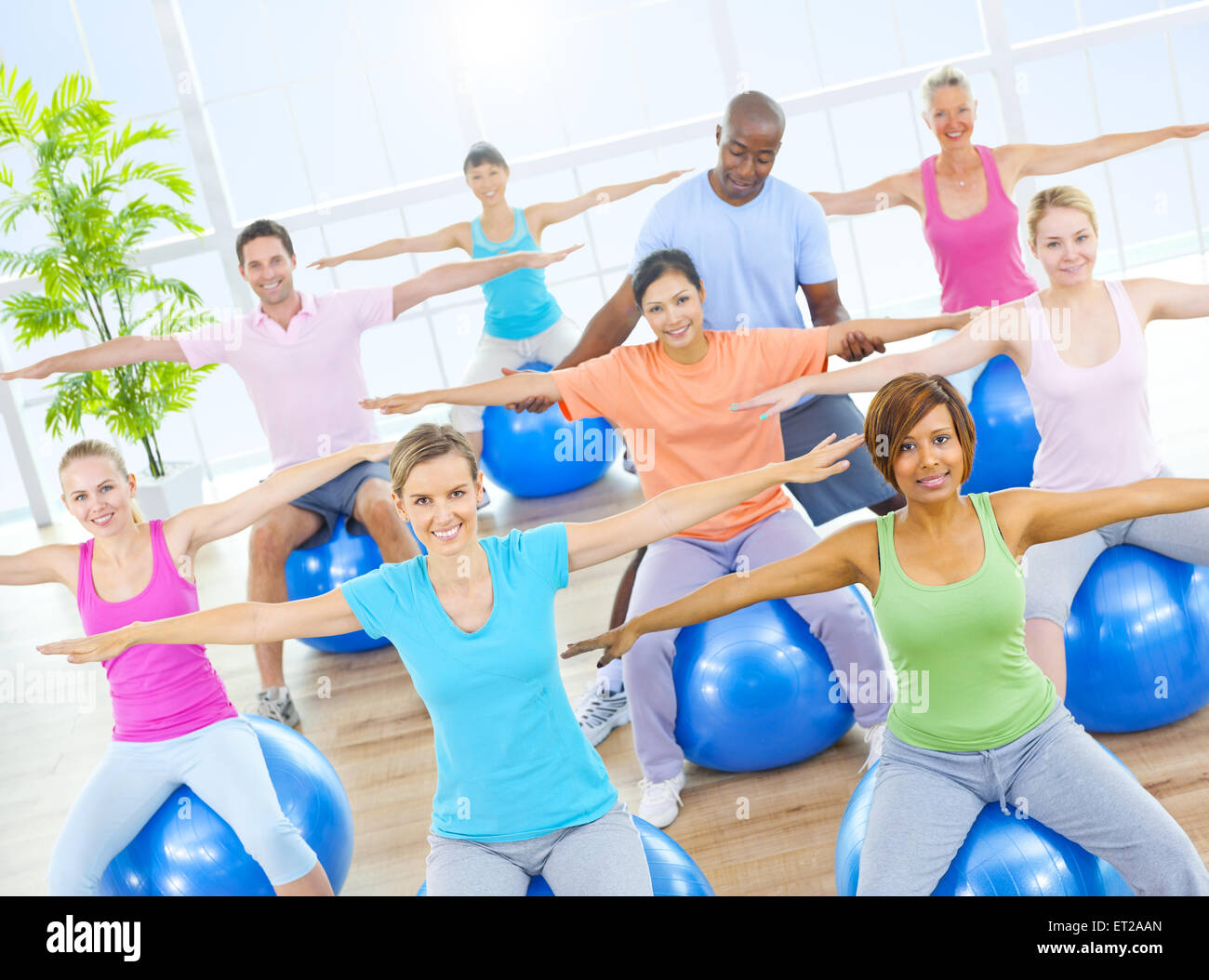 Group of Healthy People in the Fitness Stock Photo - Alamy