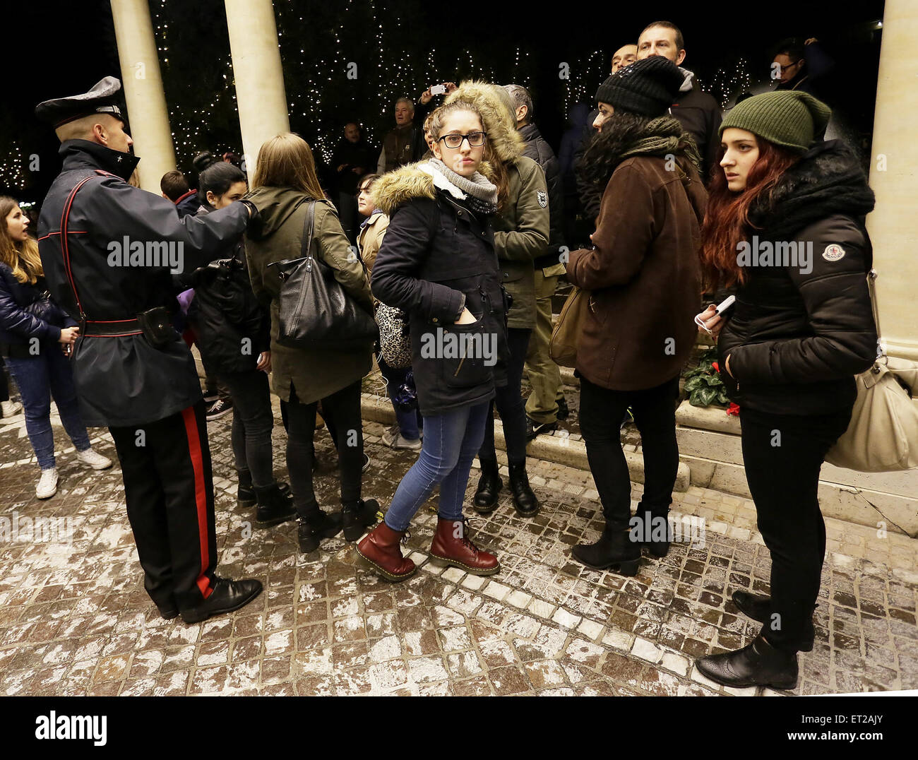 Fans wait for One Direction at Cavalieri Hilton Hotel Featuring ...