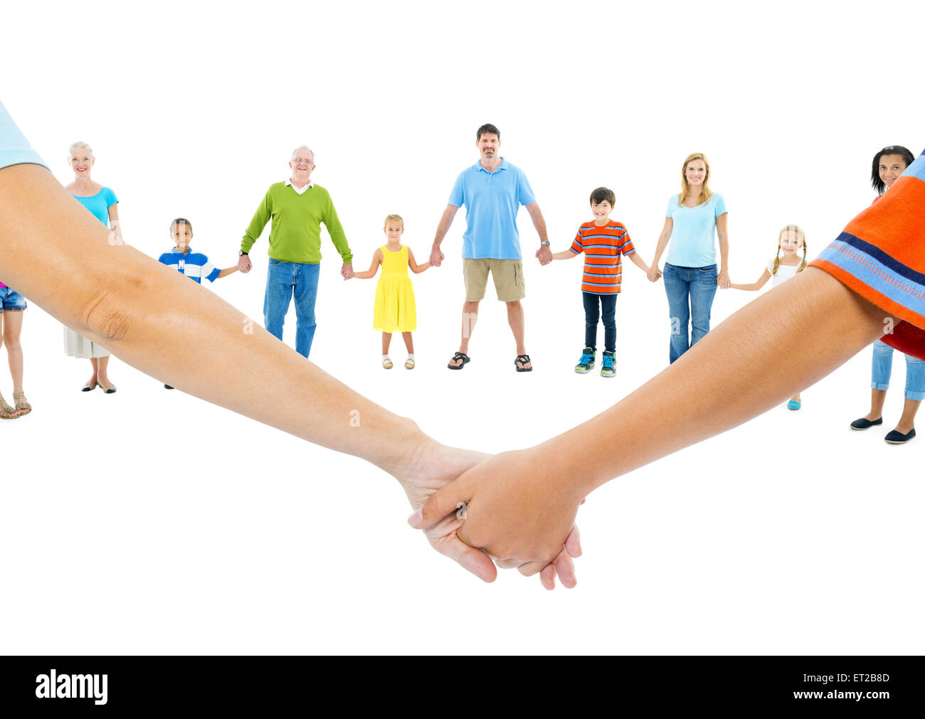 Large Group of People Holding Hand Stock Photo - Alamy