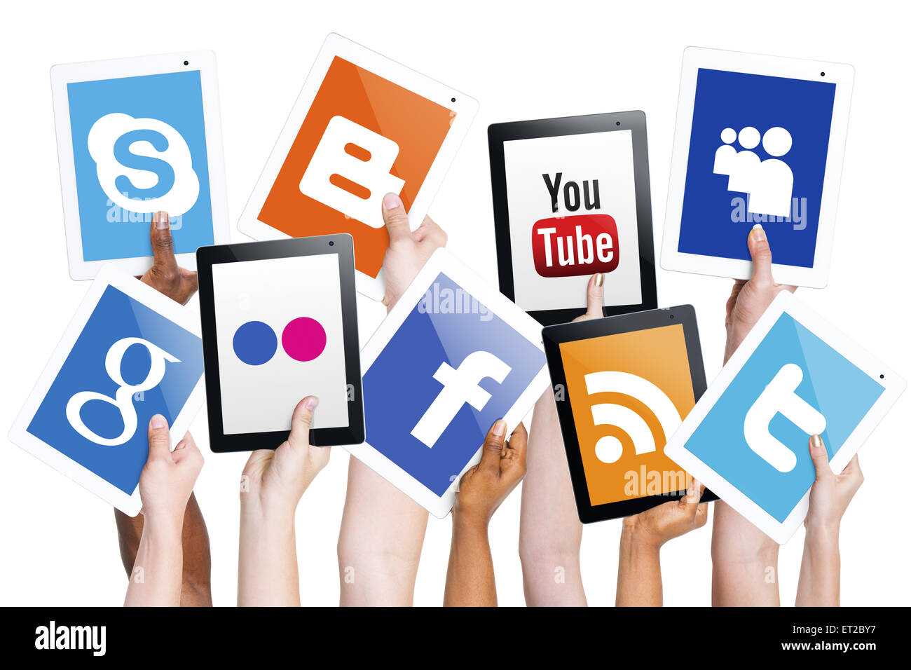 Social Media on generic Tablet Stock Photo - Alamy