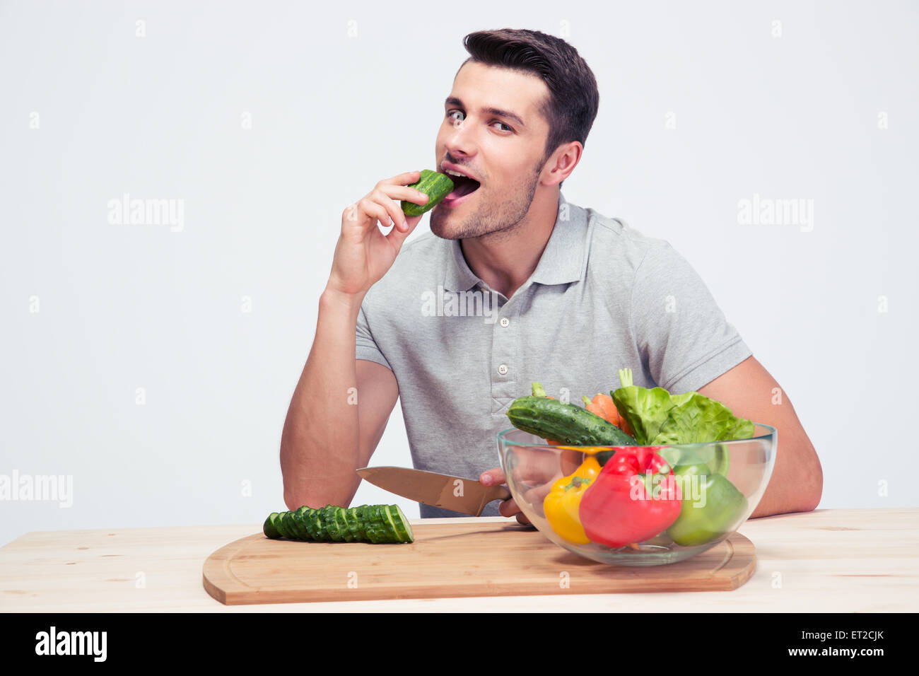 Man biting table hi-res stock photography and images - Alamy