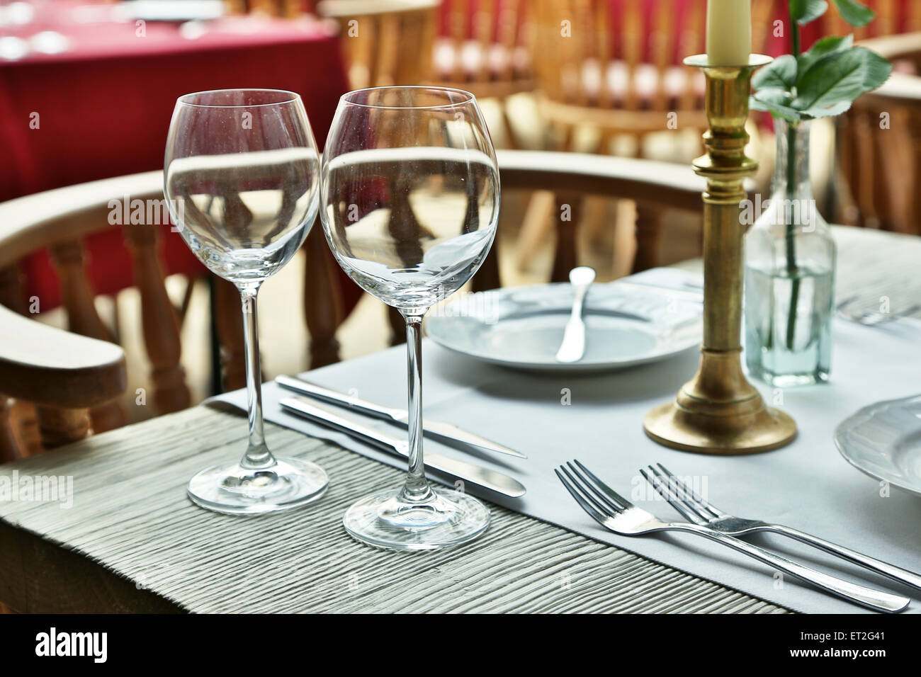 Table setting plate napkin glass hi-res stock photography and images ...