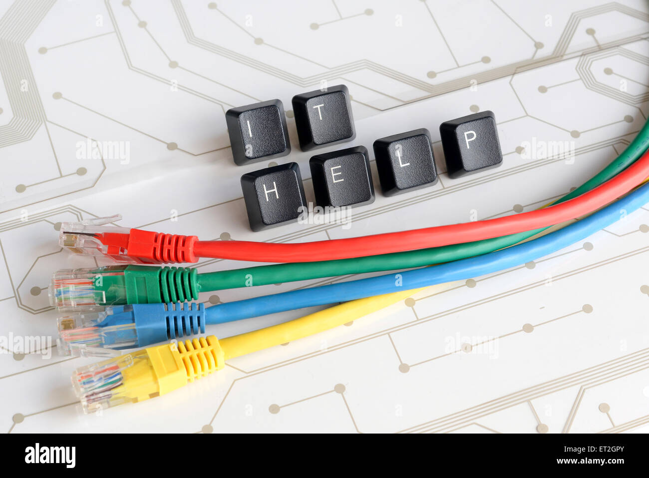 IT HELP, Assistance - Word IT HELP made of keyboard keys with colourful ...