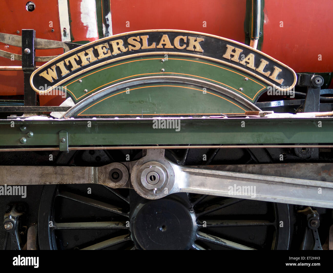 vintage steam locomotive Witherslack Hall, in the maintenance shed at ...