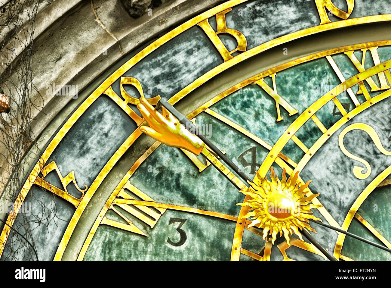 The medieval astronomical clock in the Old Town square in Prague Stock ...
