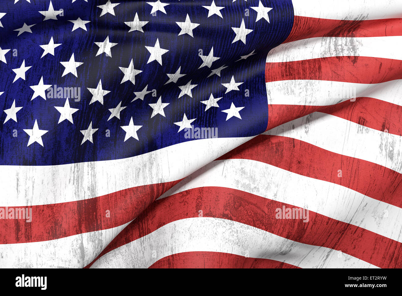 3d rendering of an old and dirty Usa flag waving Stock Photo - Alamy
