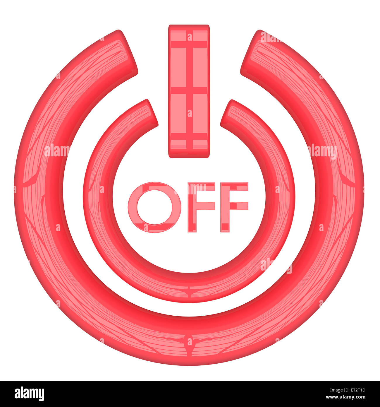 3d rendering of a red off button on a white background Stock Photo - Alamy