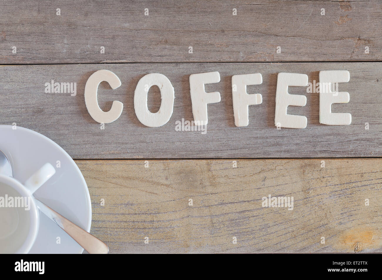 Word coffee written wood letters hi-res stock photography and images ...
