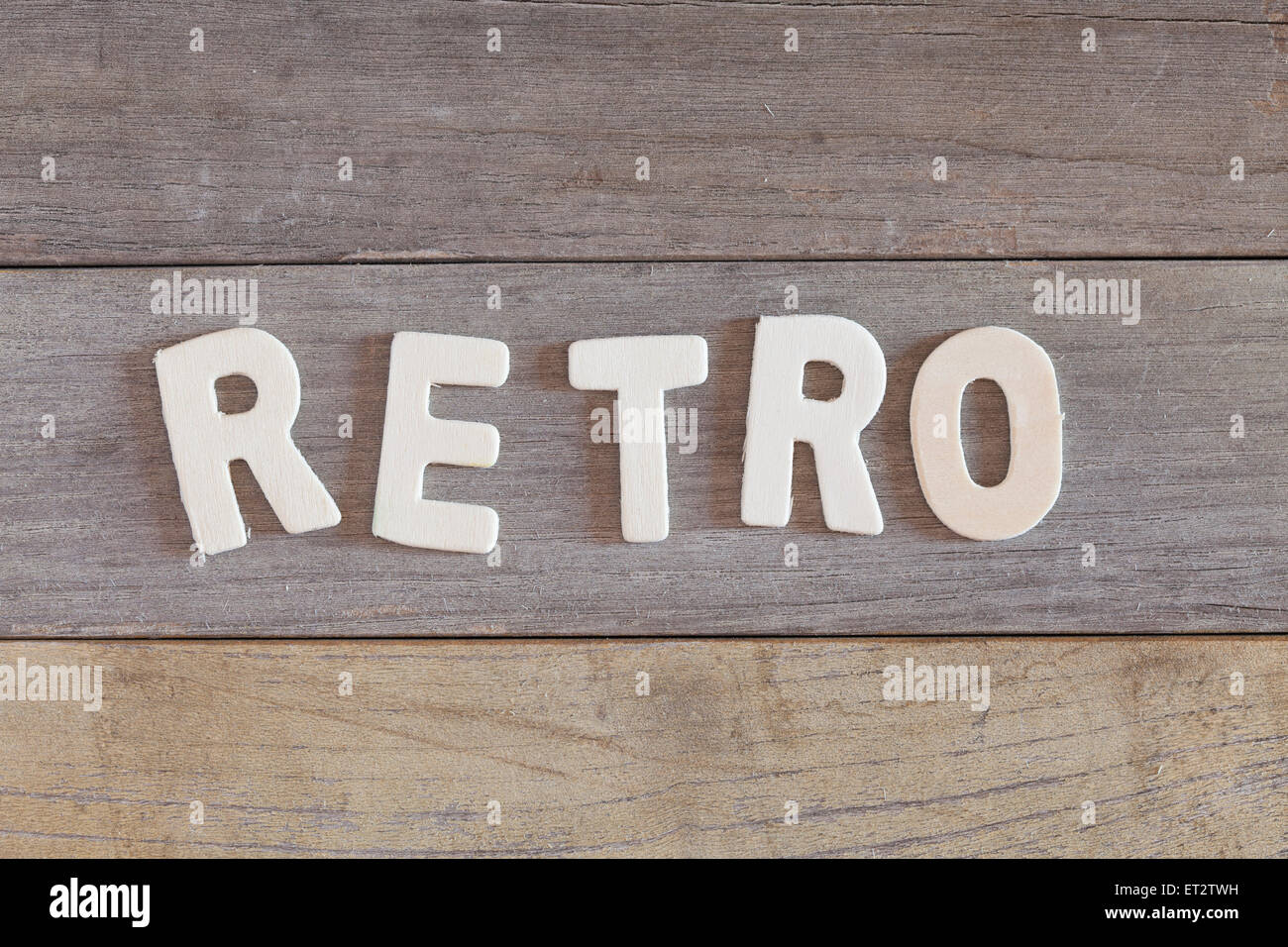 Word retro written with wood letters over a wooden surface Stock Photo ...